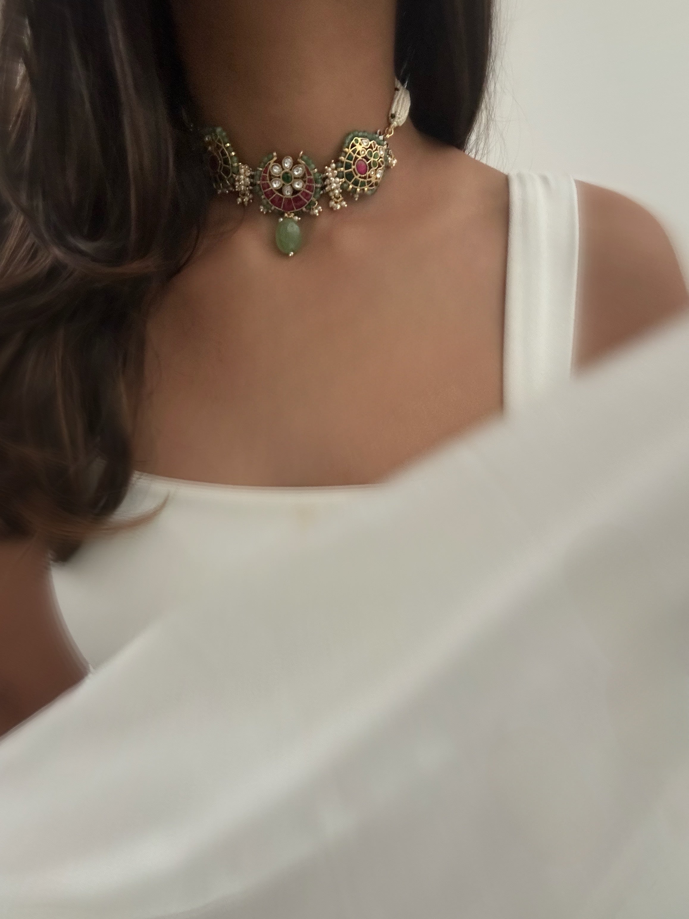 Flower Sark Tanjore Necklace – Dhora India