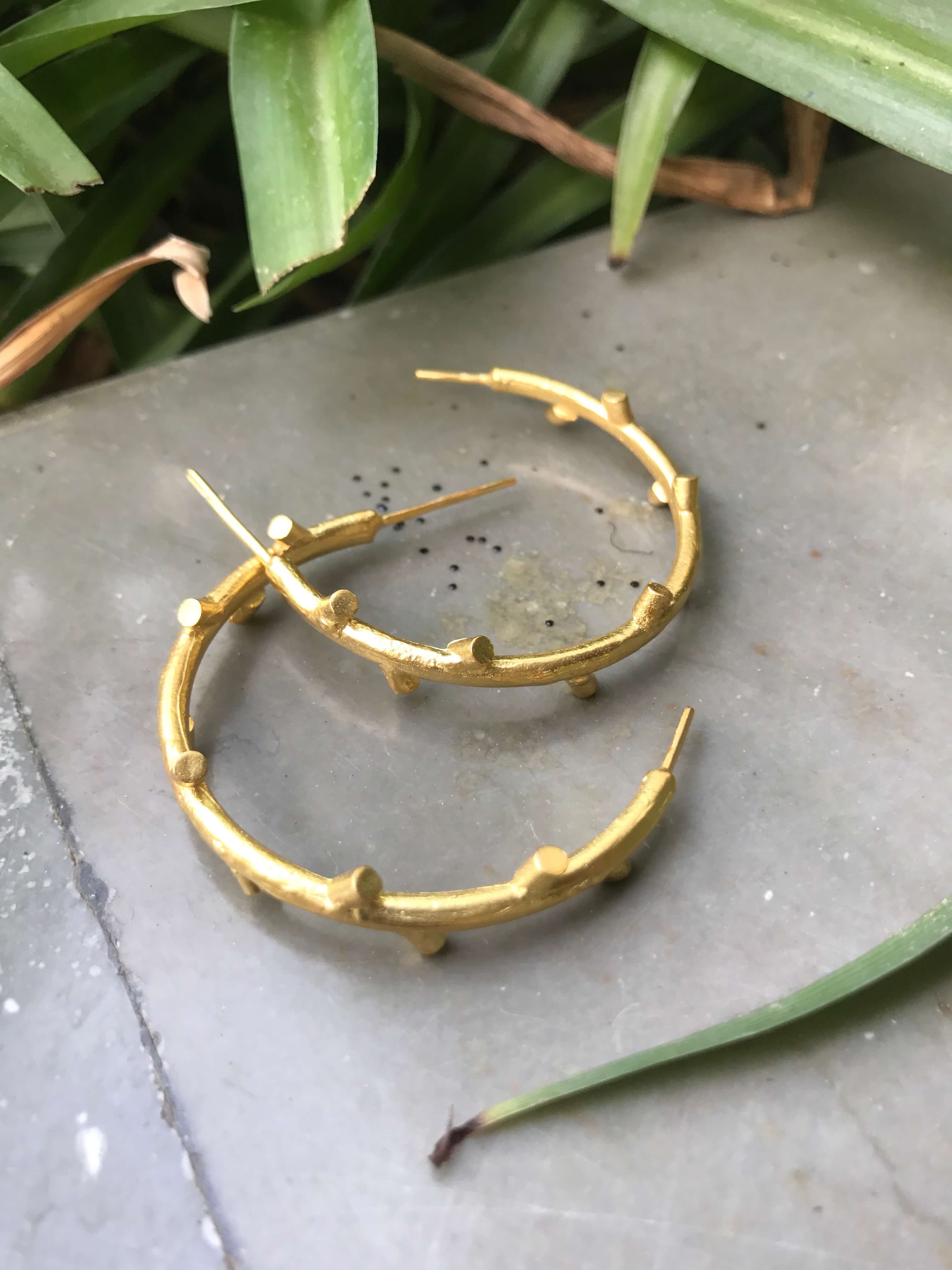 Bark Hoop Earrings – Dhora India