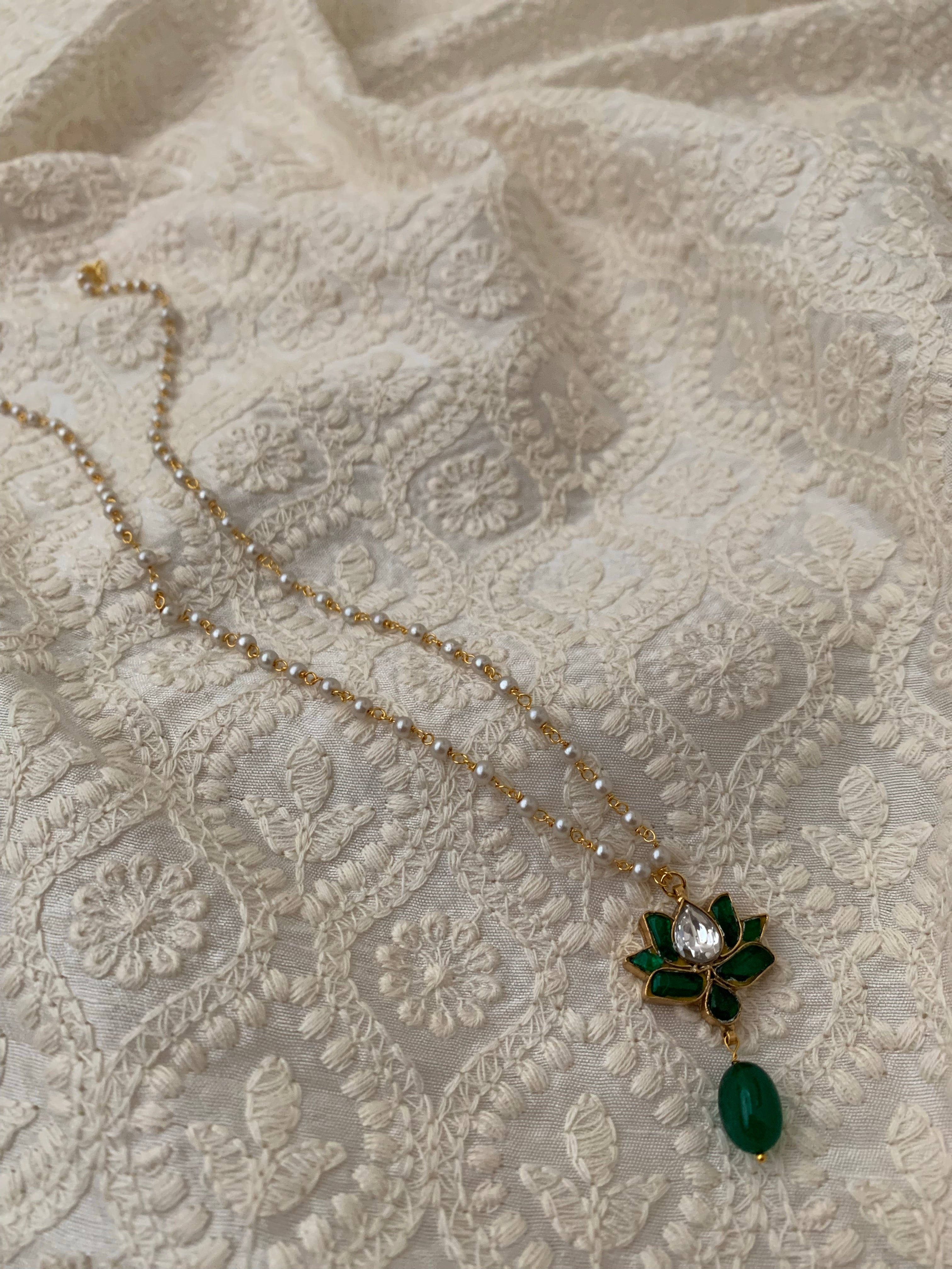 Green Lotus Necklace – Dhora India