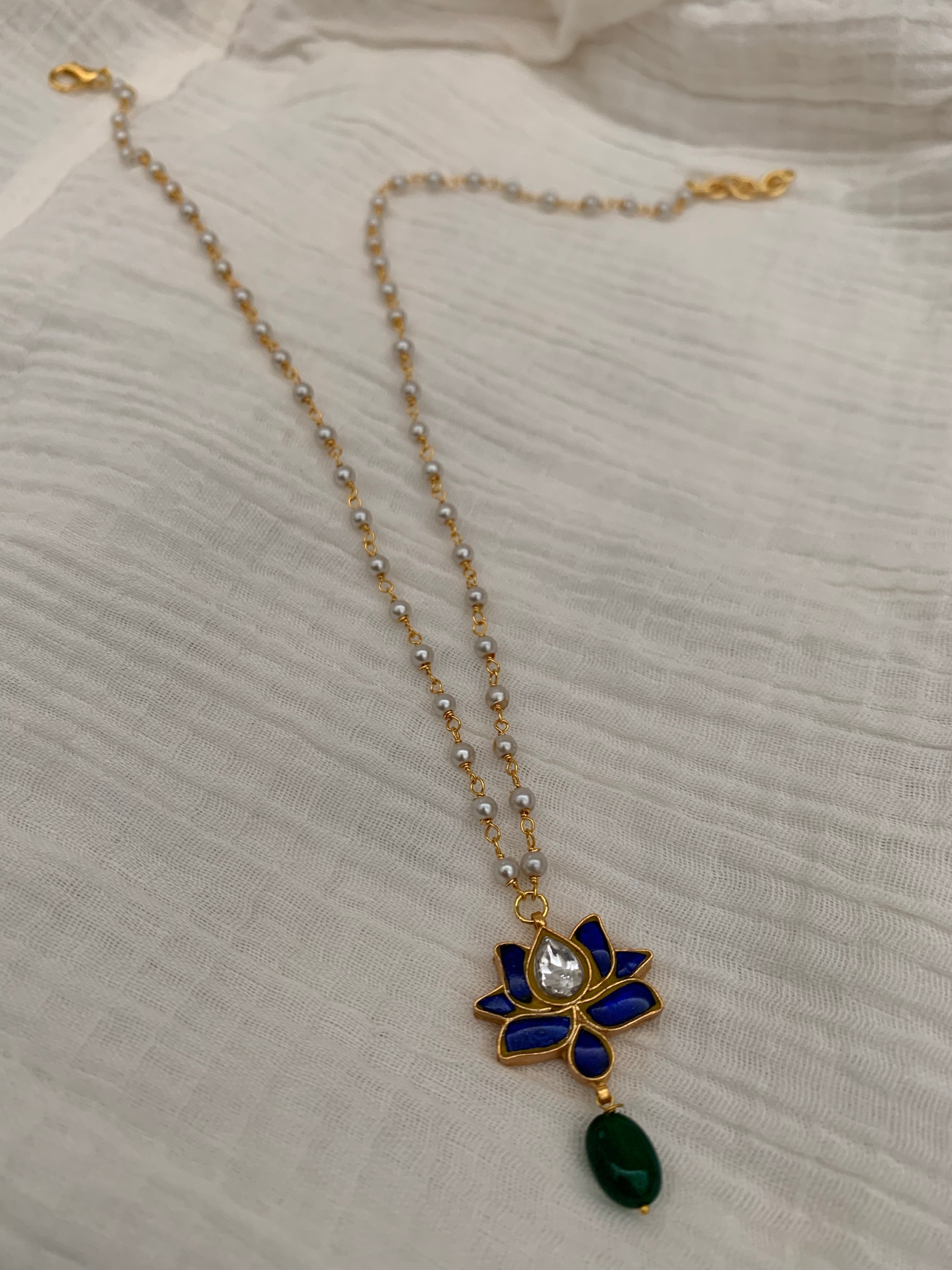 Blue Lotus Necklace – Dhora India